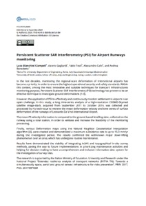 Persistent scatterer SAR interferometry (PSI) for airport runways ...