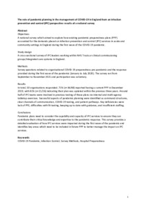 The role of pandemic planning in the management of COVID-19 in England ...